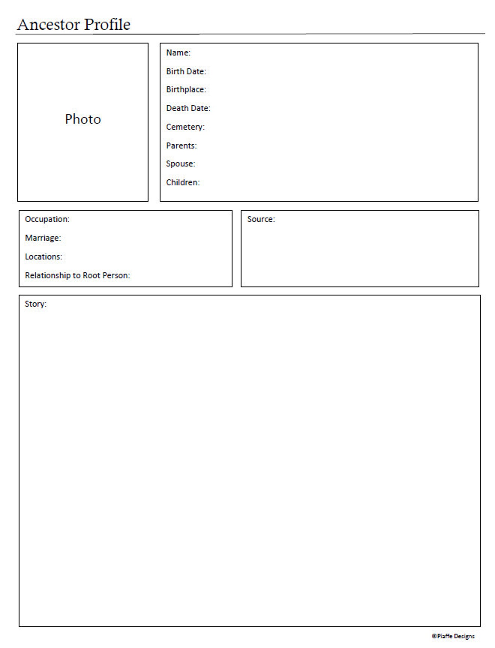 Family History Worksheet Bundle | Ancestry Research | Genealogy Planner ...