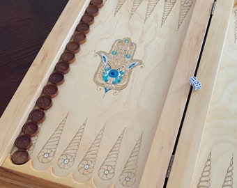 NARD SET, Board Game, Handmade, Woodcraft, Pyrography Art, Designed by ...