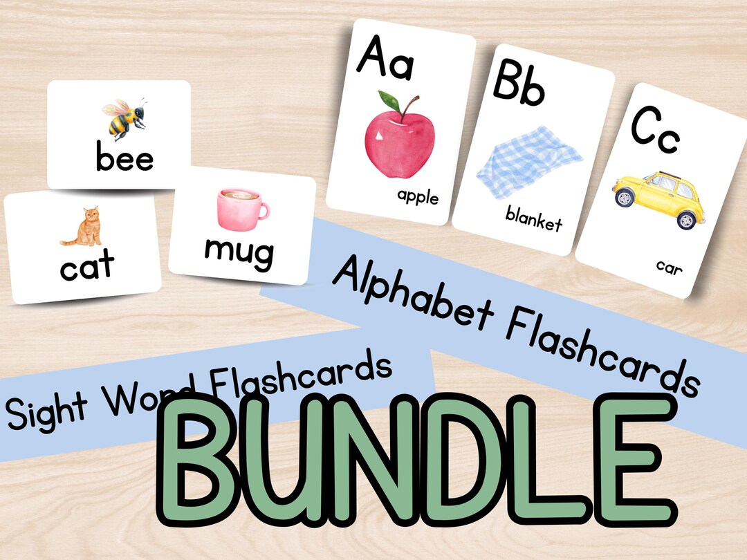 Alphabet and Sight Word Flashcards | Printable Early Literacy Bundle ...