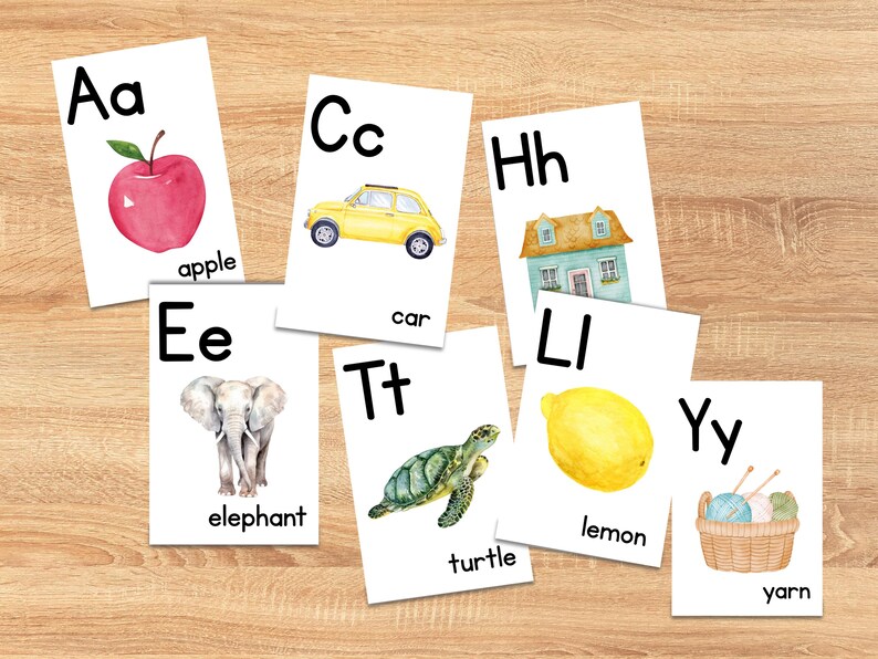 Printable Alphabet Flashcards A-Z | Preschool & Toddler ABC Cards ...
