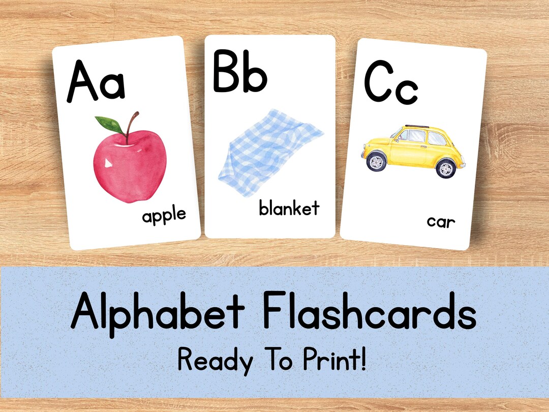 Printable Alphabet Flashcards A-Z | Preschool & Toddler ABC Cards ...