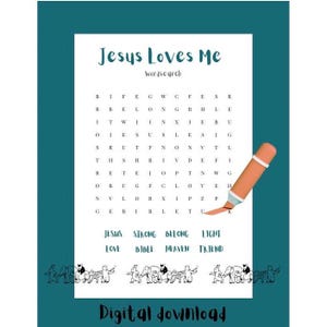 Jesus Loves Me Wordsearch. Bible Wordsearch, Affirmation Wordsearch ...