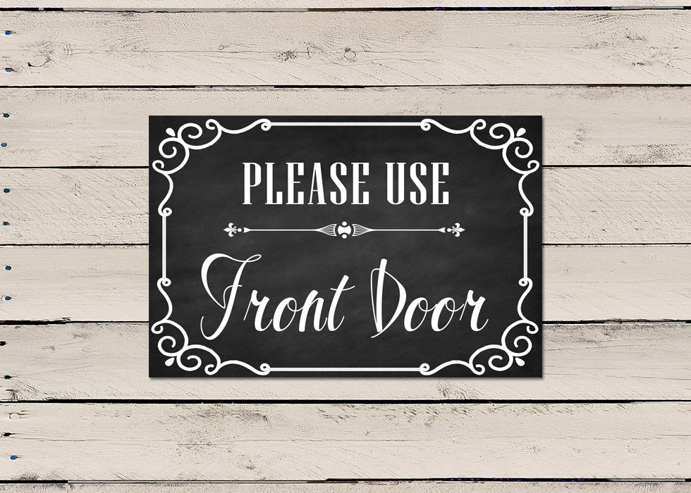 Front Door Sign Front Door Decoration Please Use Front Door | Etsy