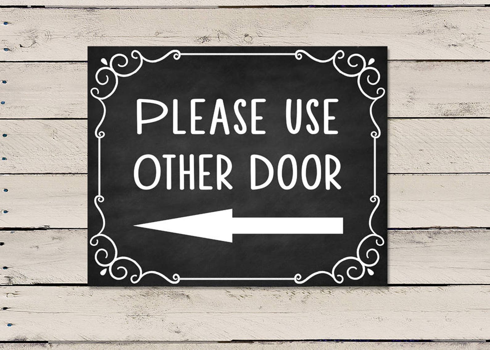 Please use other door Please use front door Front door sign | Etsy