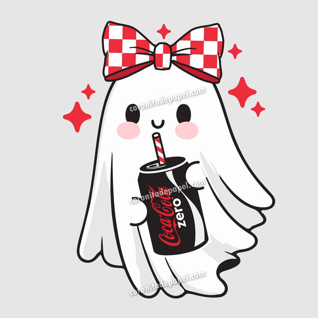 Cute Zero Soda Ghost PNG | Funny Halloween | Little Ghosts Drink Png ...