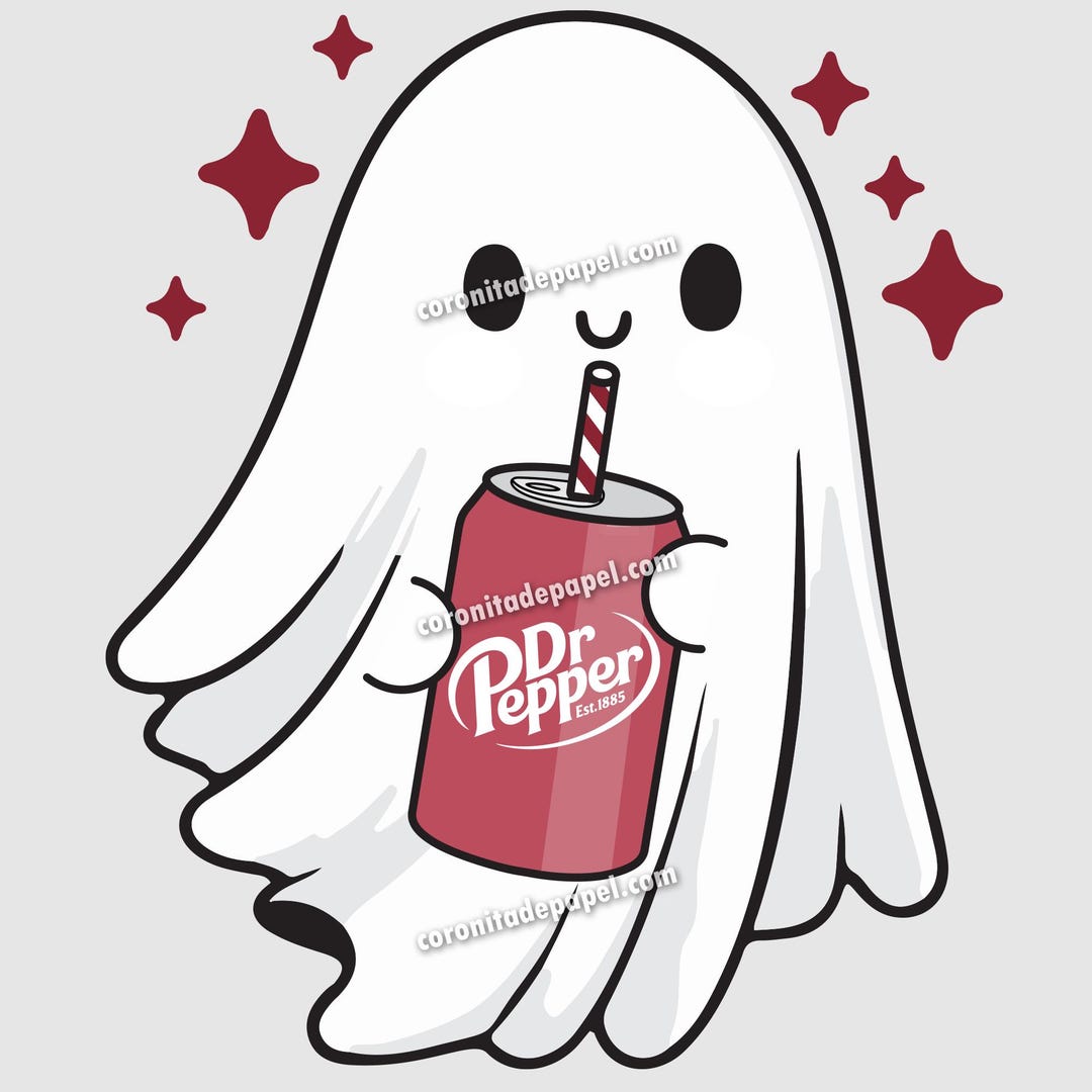 Kawaii Ghost With Regular Pepper Clipart PNG – Funny Halloween Digital ...