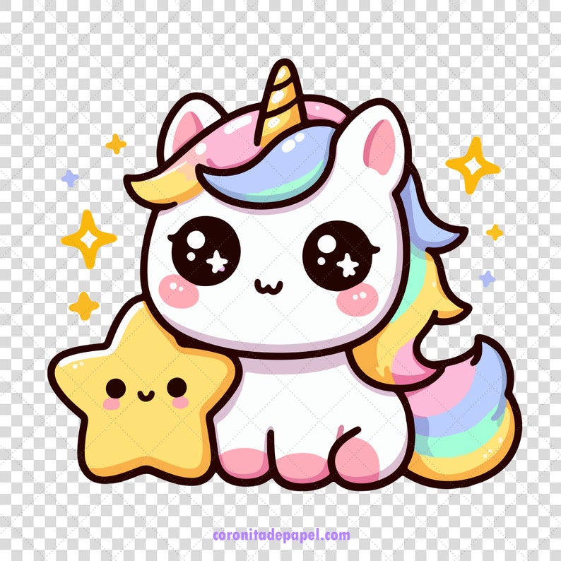 Cute Unicorn and Stars Cliparts | Rainbow Clip Art | Shooting Star ...