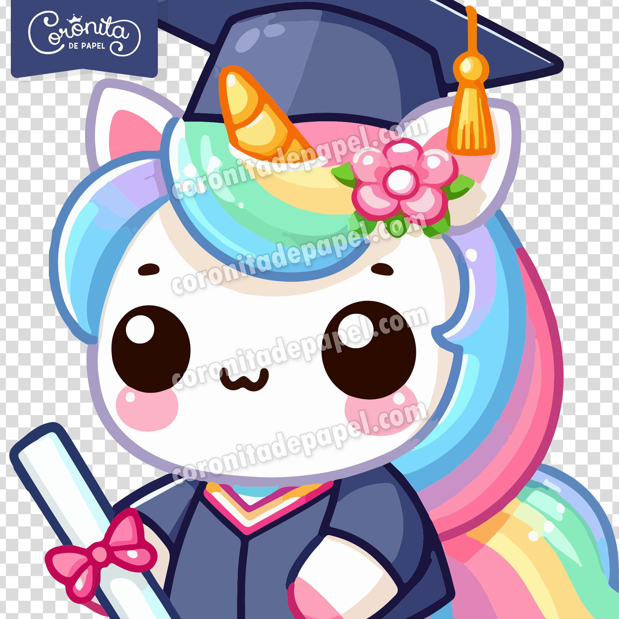 Cute Unicorn Graduation Kawaii, Senior Svg, Png Bundle, Png for ...