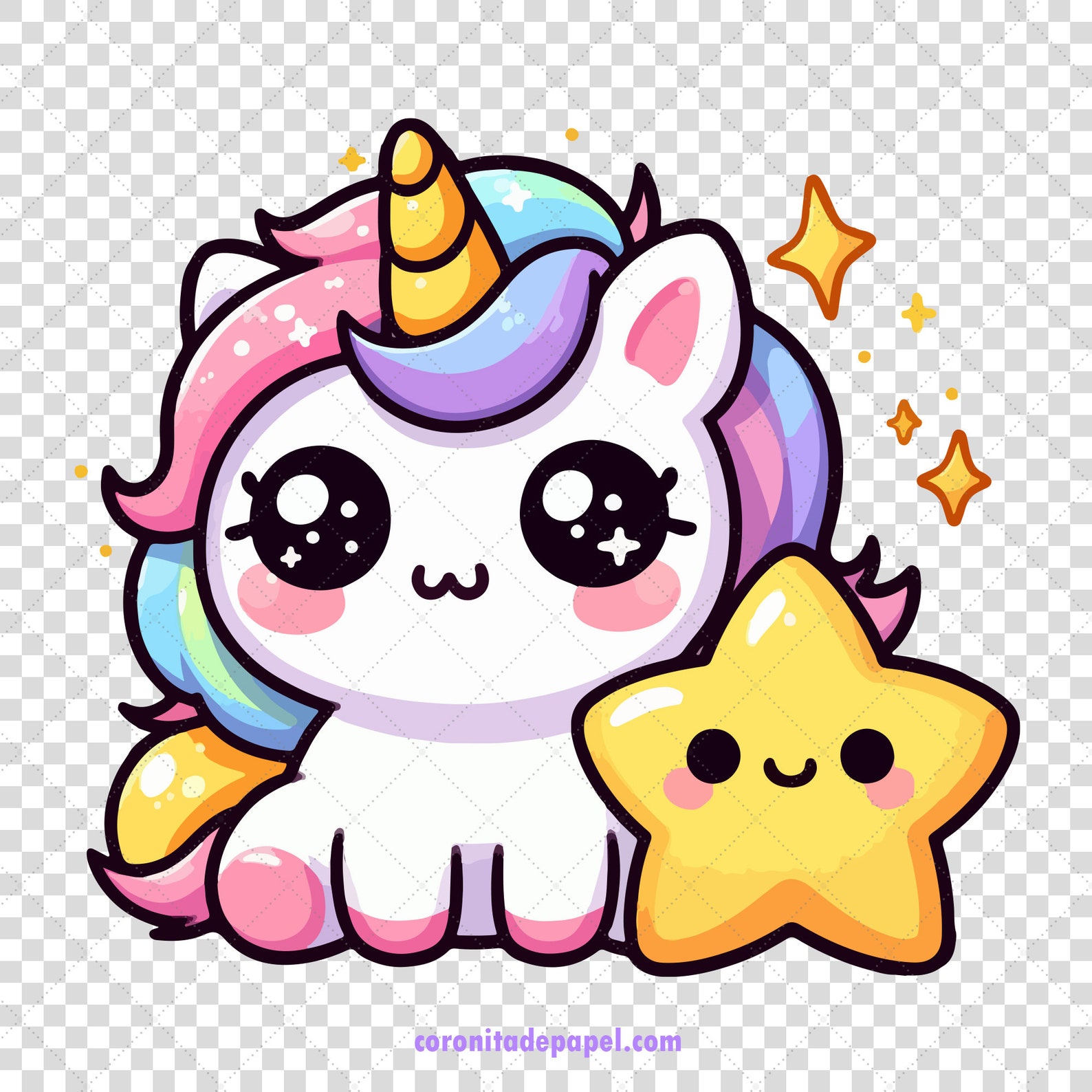 Cute Unicorn and Stars Cliparts | Rainbow Clip Art | Shooting Star ...