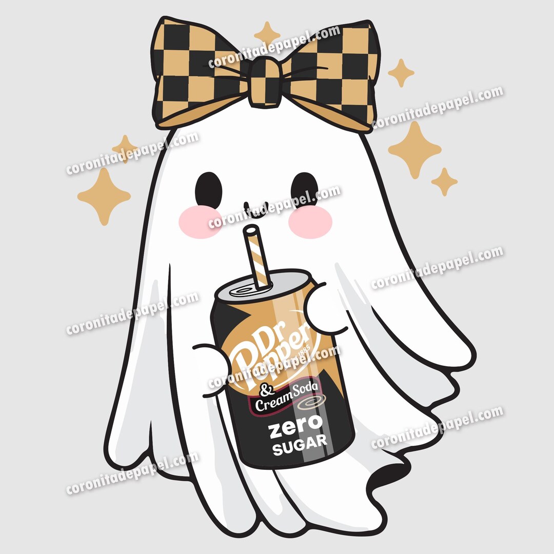 Cute Ghost with Bow PNG, Kawaii Halloween Clipart, Funny Ghost with ...