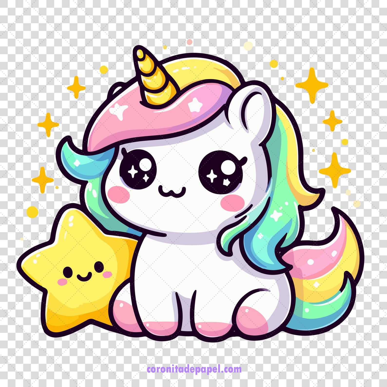 Cute Unicorn and Stars Cliparts | Rainbow Clip Art | Shooting Star ...