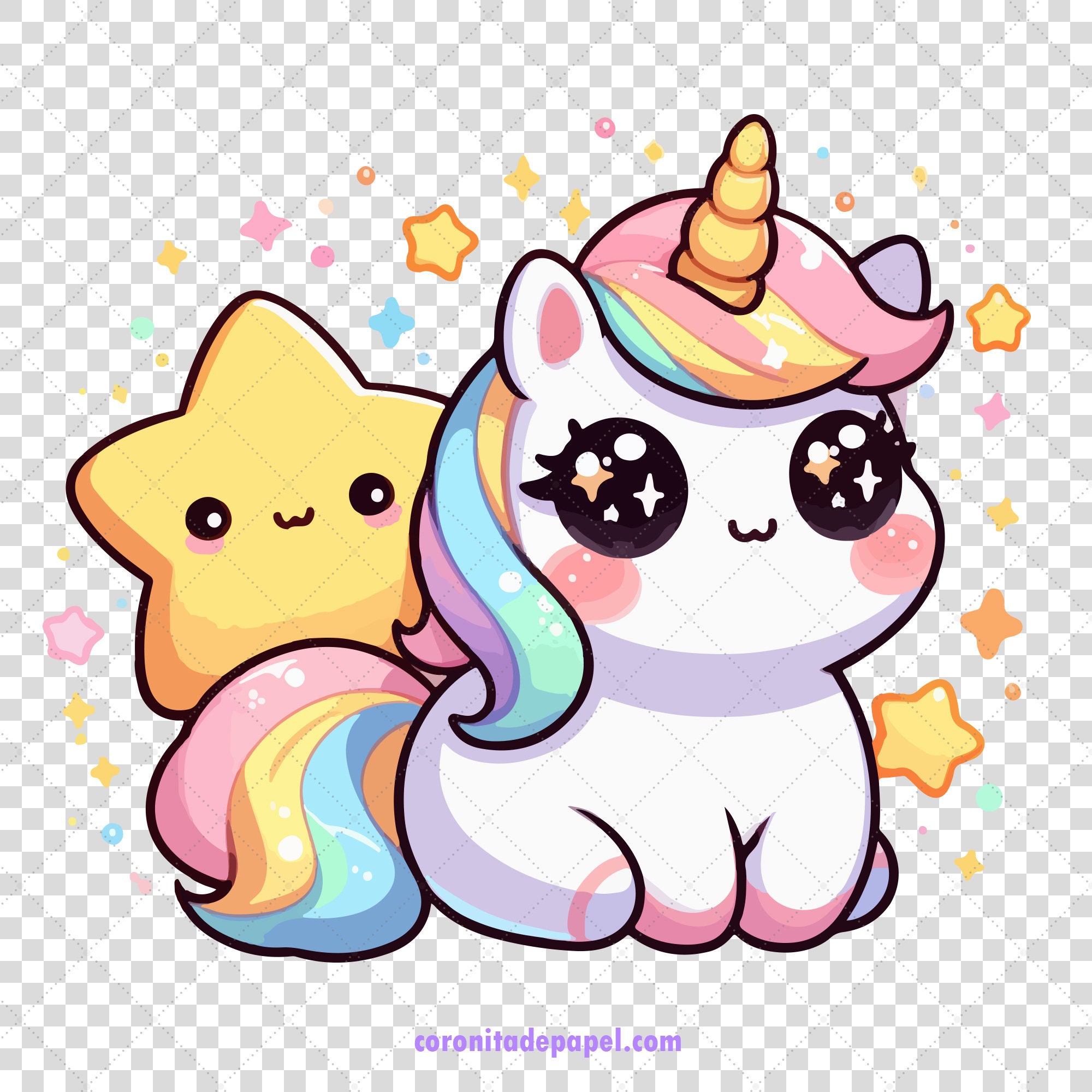 Cute Unicorn and Stars Cliparts Rainbow Clip Art Shooting Star Unicorn ...