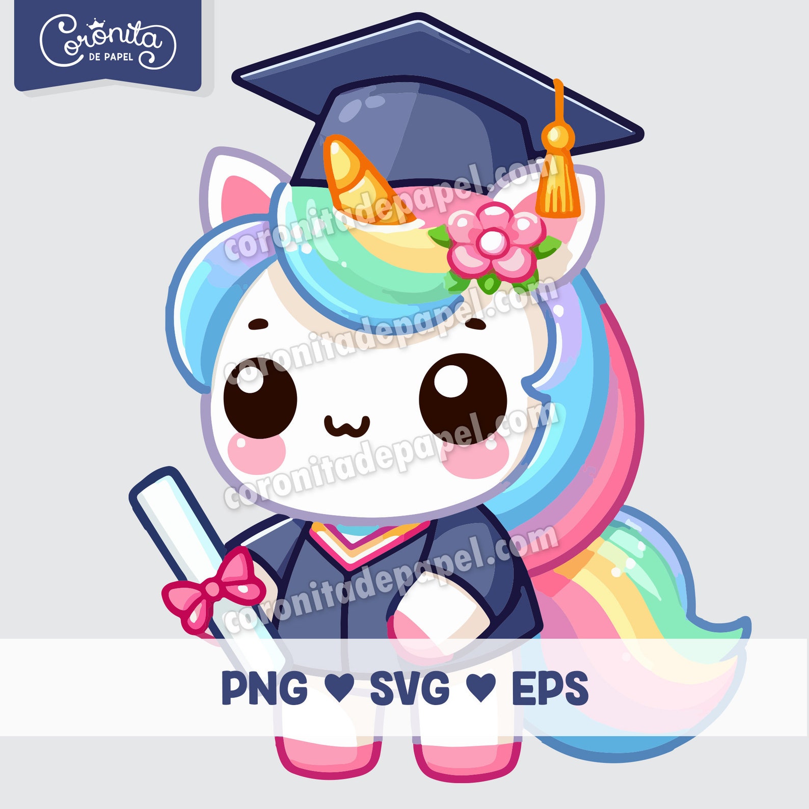 Cute Unicorn Graduation Kawaii, Senior Svg, Png Bundle, Png for ...