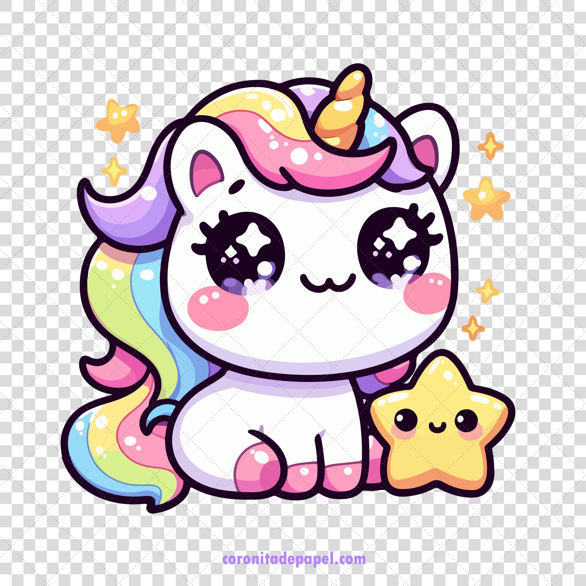 Cute Unicorn and Stars Cliparts Rainbow Clip Art Shooting Star Unicorn ...