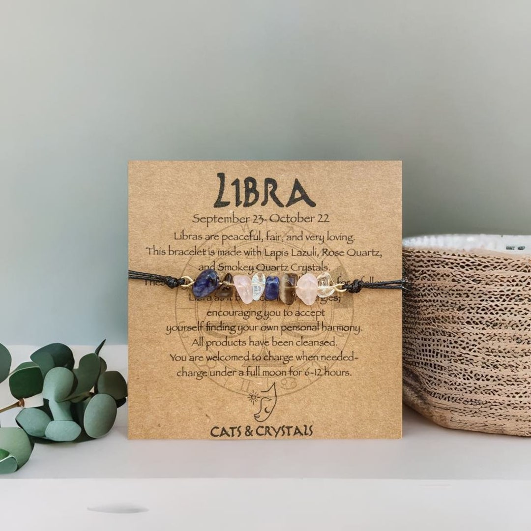 Libra Zodiac Bracelet Adjustable Custom Gift for Him Gift for Her - Etsy