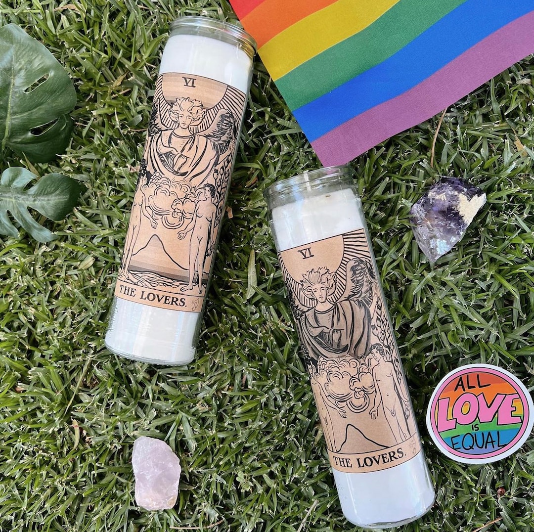 LGBTQ Pride Lovers Tarot Candle Valentines Gift for Her Gift for Him - Etsy