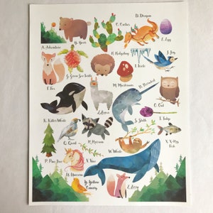 Mountain Alphabet Chart, Forest Alphabet Chart, Adventure Alphabet ...