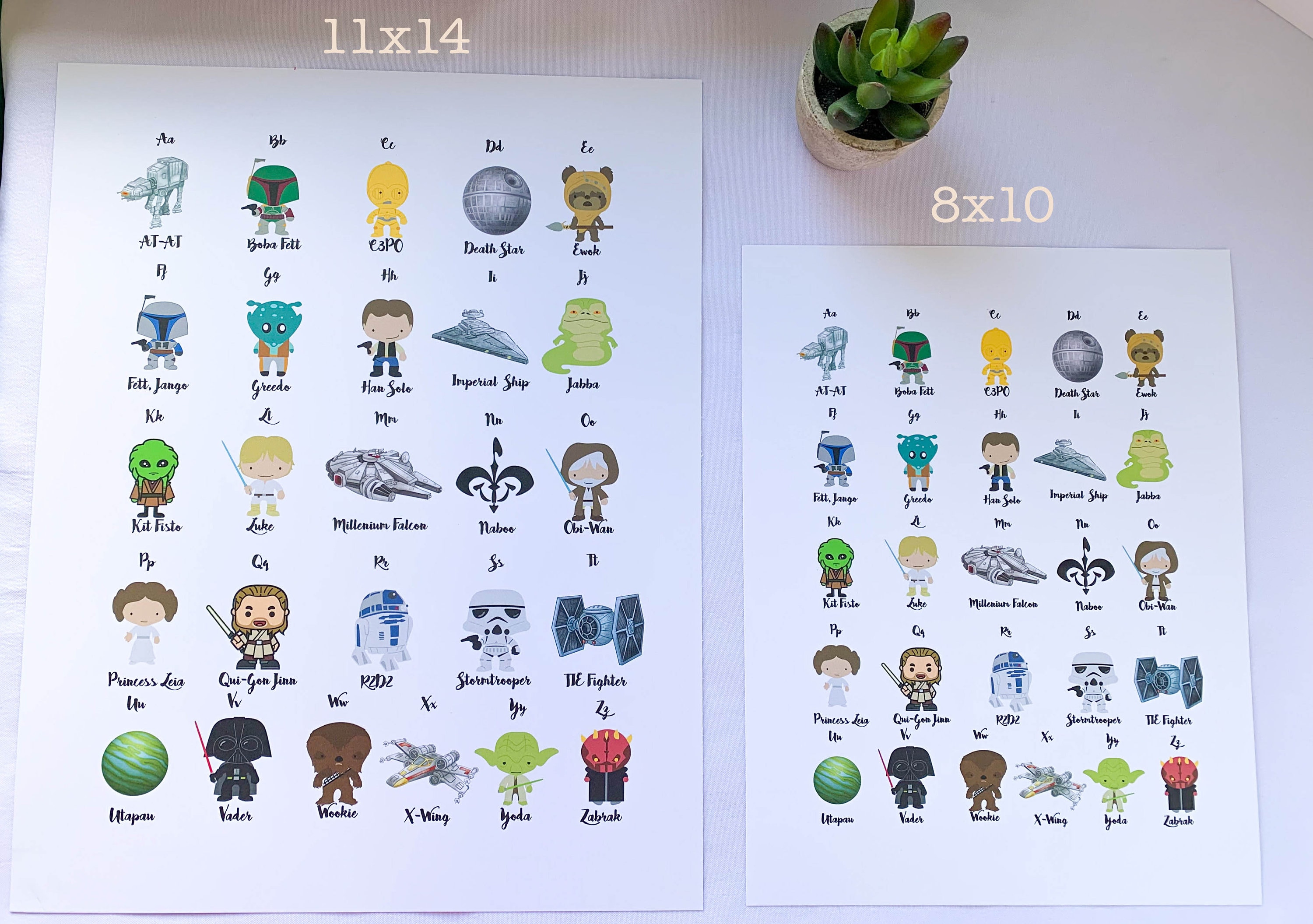 Star Wars Alphabet Chart Star Wars Chart Star Wars A-Z Star - Etsy UK