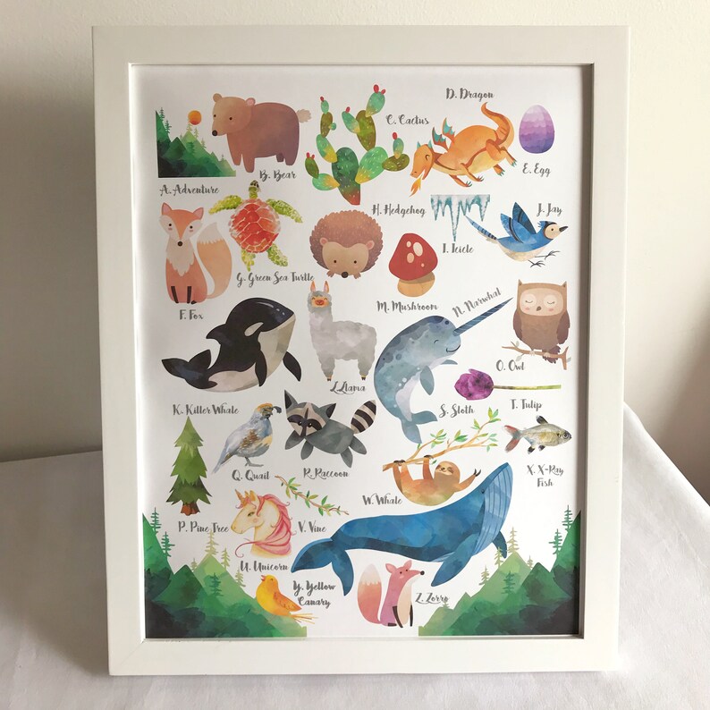 Mountain Alphabet Chart Forest Alphabet Chart Adventure | Etsy