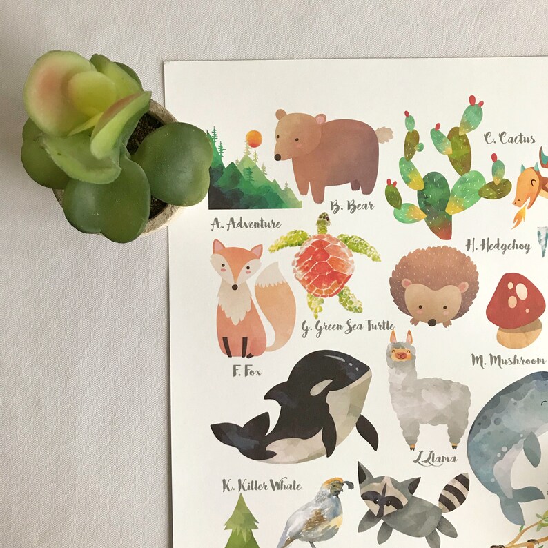 Mountain Alphabet Chart Forest Alphabet Chart Adventure | Etsy