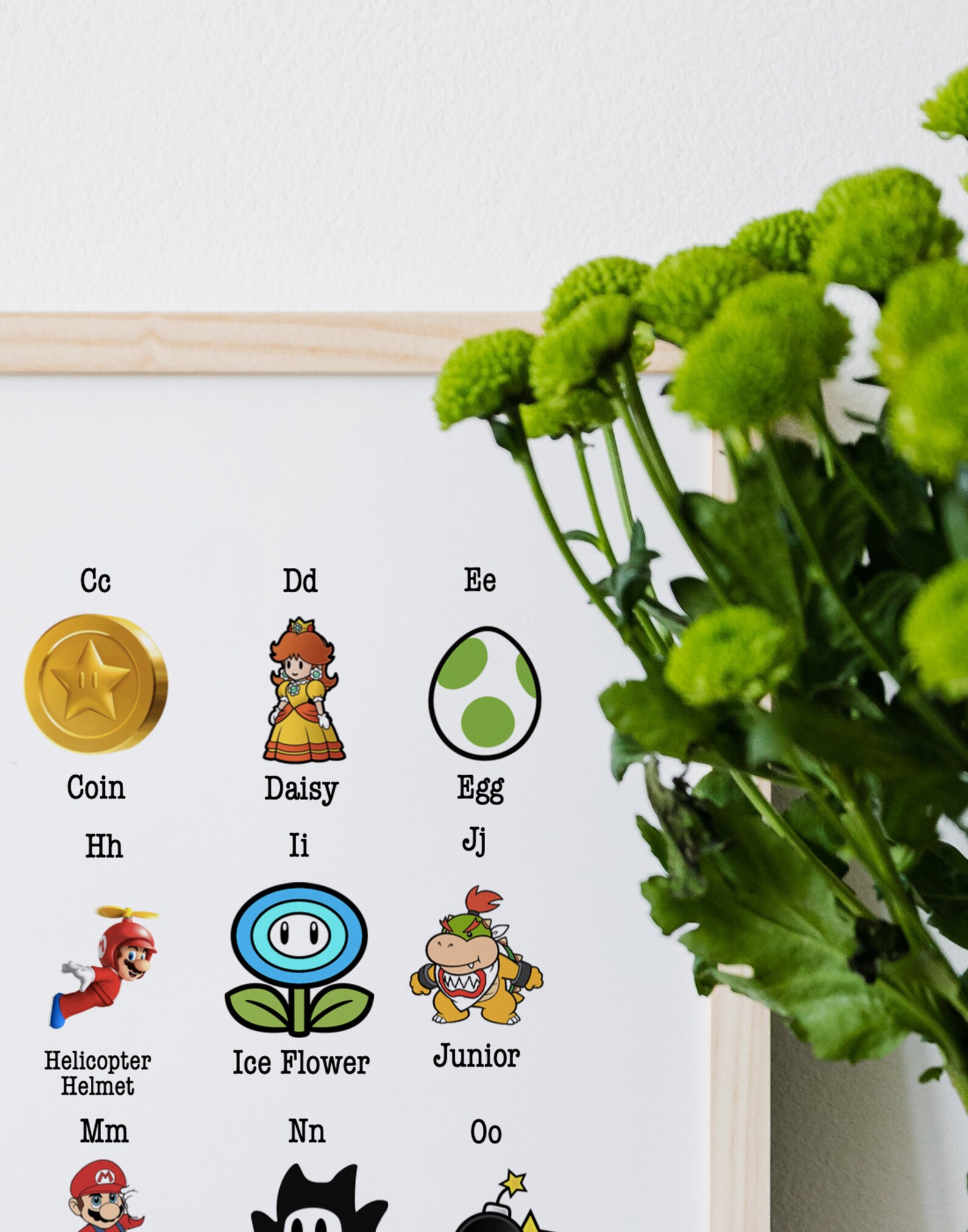 Super Mario Alphabet Chart Super Mario Decor Super Mario - Etsy