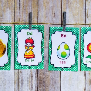 Super Mario Brothers ABC Card Set- Alphabet Cards, Super Mario Bros ...
