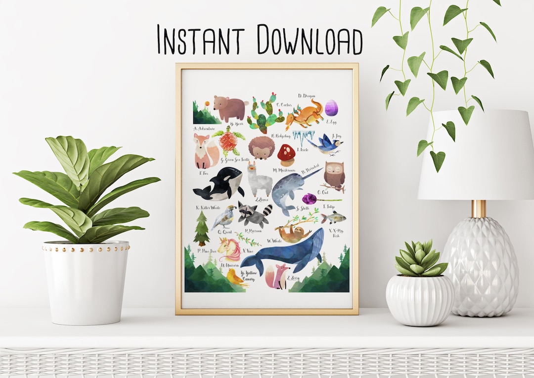 Mountain Alphabet Chart, Forest Alphabet Chart, Adventure Alphabet ...