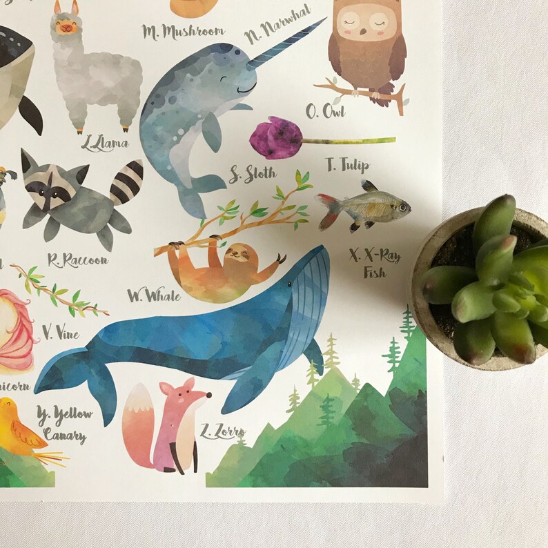 Mountain Alphabet Chart Forest Alphabet Chart Adventure | Etsy