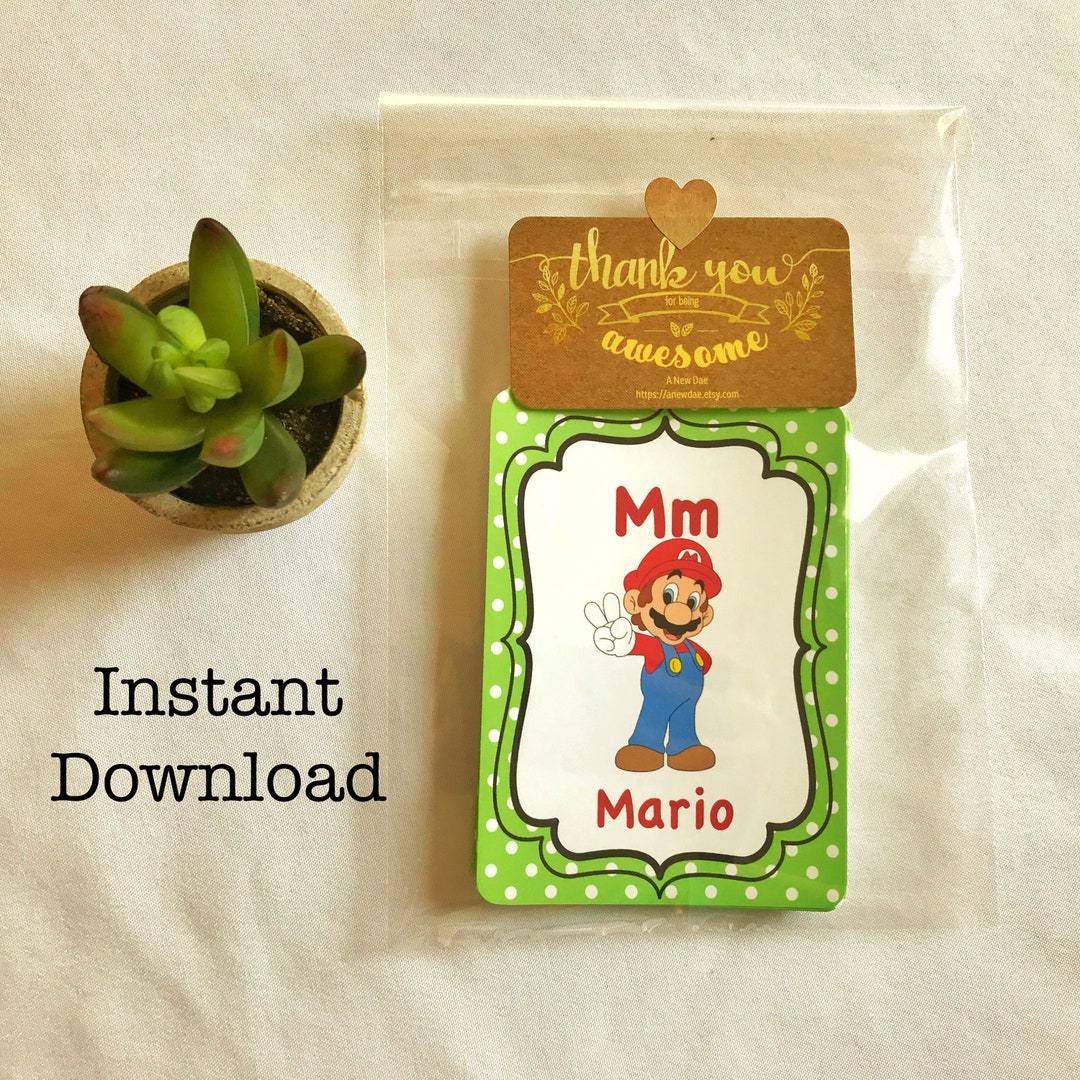 Super Mario Brothers ABC Card Set- Alphabet Cards, Super Mario Bros ...