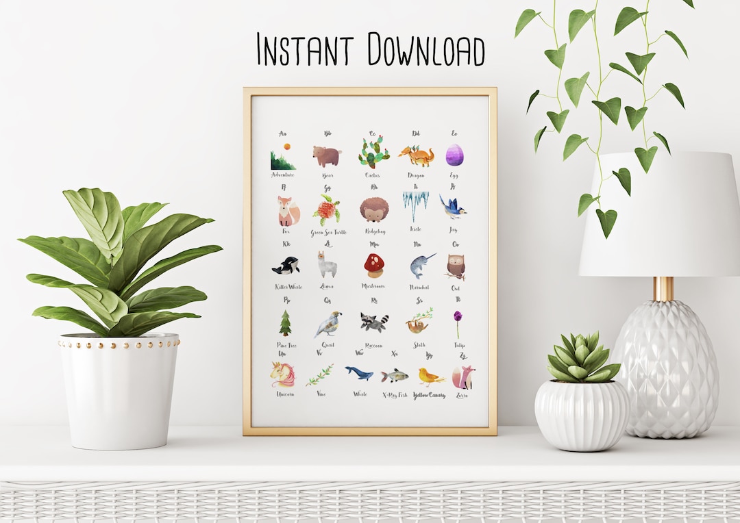 Mountain Alphabet Chart, Forest Alphabet Chart, Adventure Alphabet ...