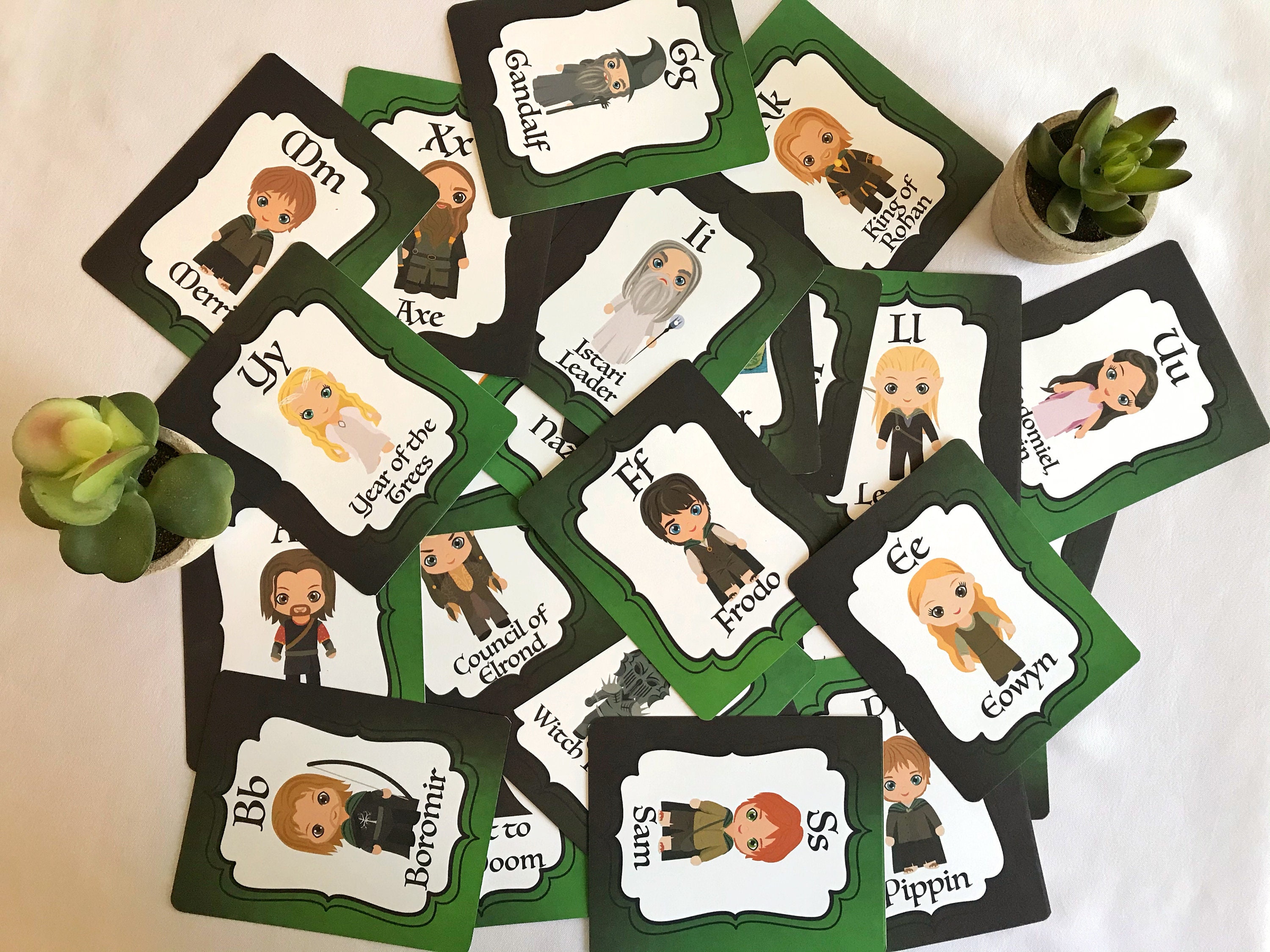 Lord of the Rings ABC Cards- Nursery Room Decoration, Lots Decoration ...
