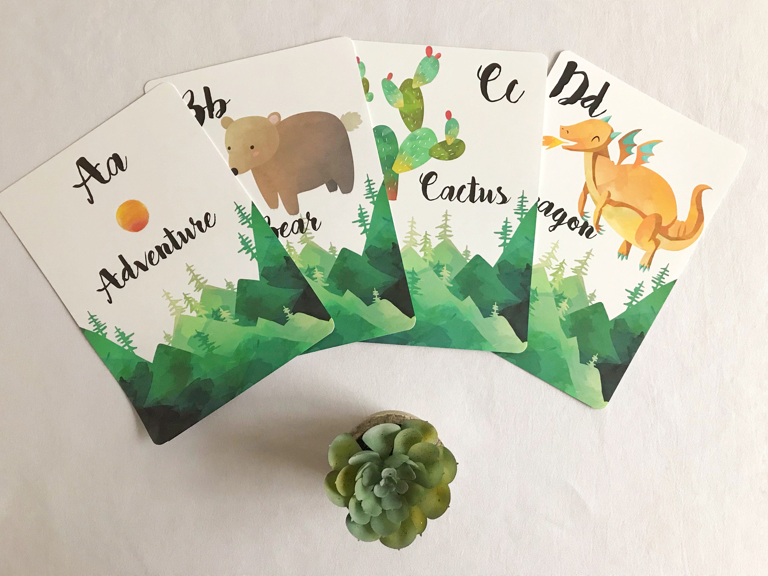 Woodland Alphabet Banner, Woodland ABC Flashcard, Woodland ABC Banner ...