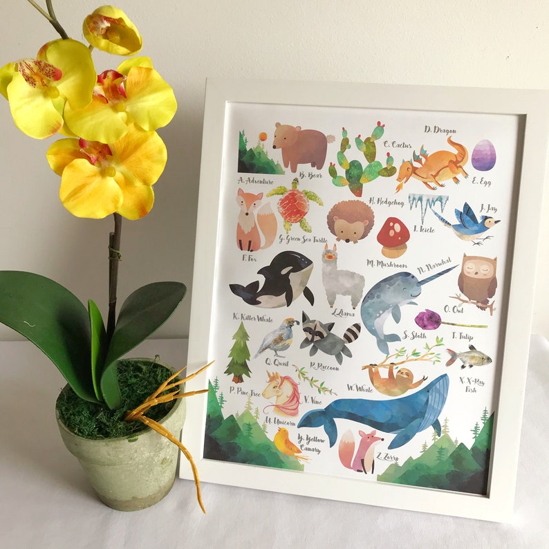 Mountain Alphabet Chart Forest Alphabet Chart Adventure | Etsy