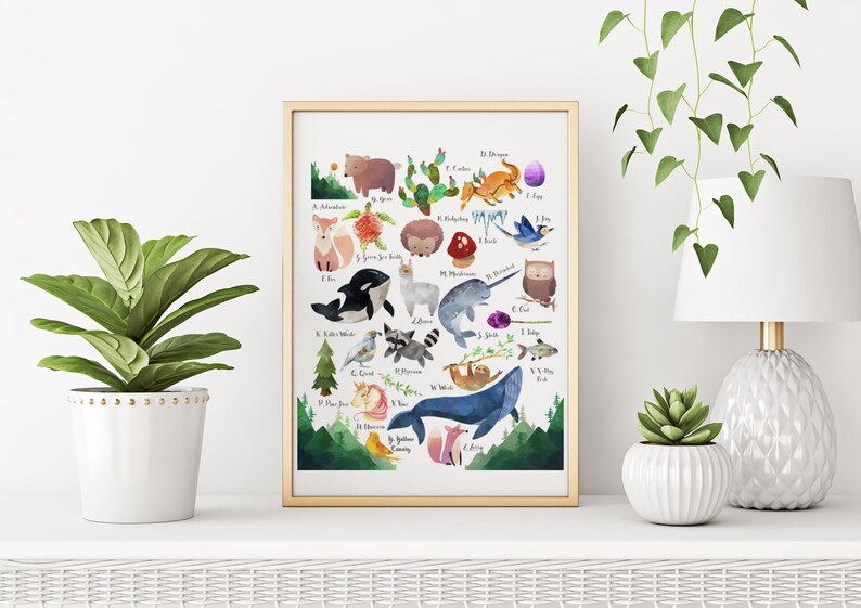 Mountain Alphabet Chart, Forest Alphabet Chart, Adventure Alphabet ...