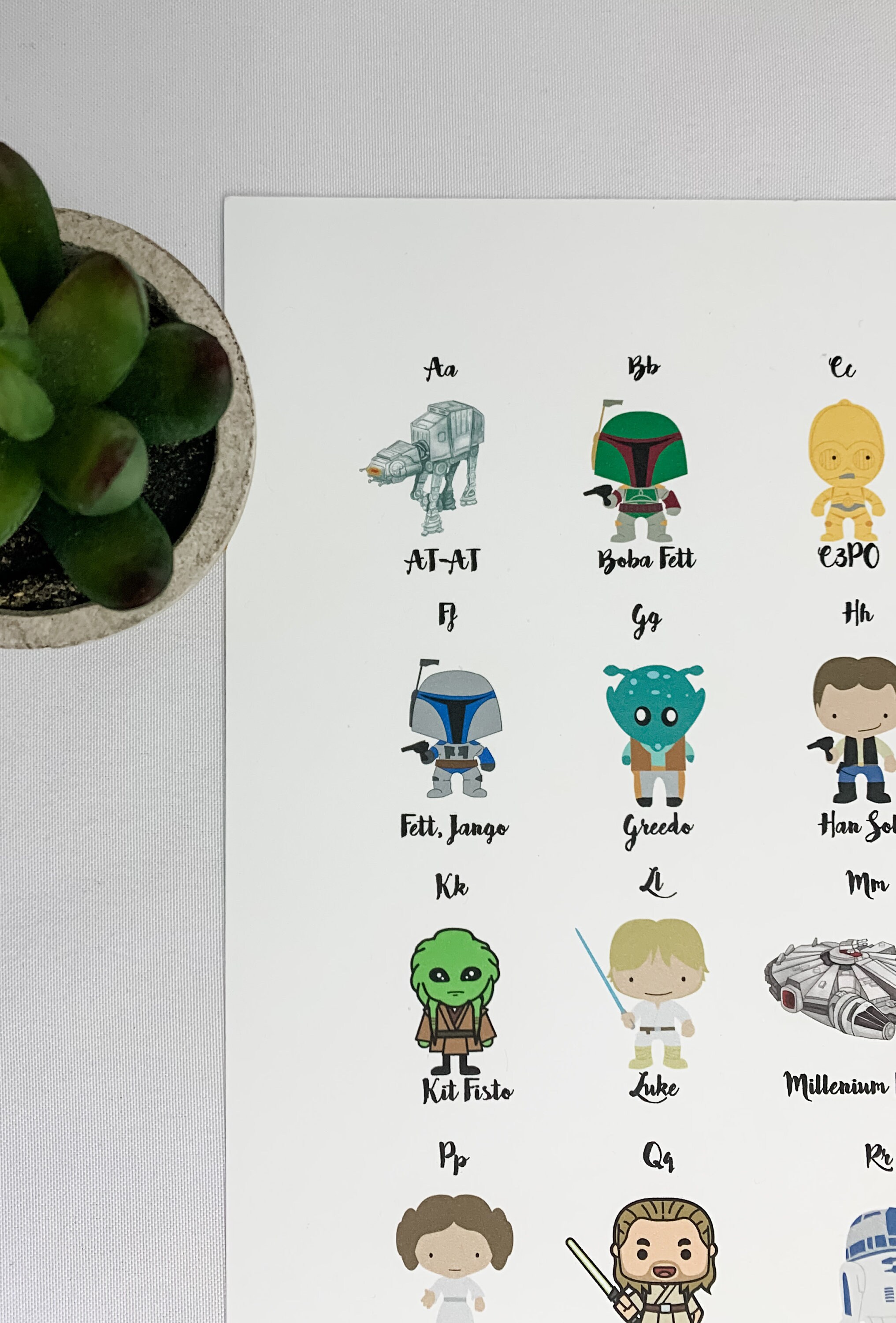 Star Wars Alphabet Chart Star Wars Chart Star Wars A-Z Star - Etsy Canada
