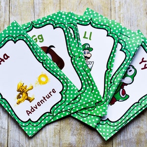 Super Mario Brothers ABC Card Set- Alphabet Cards, Super Mario Bros ...