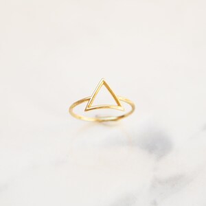 Gold Triangle Ring,geometric Ring,9k,14k,solid Gold Ring,rose Gold ...