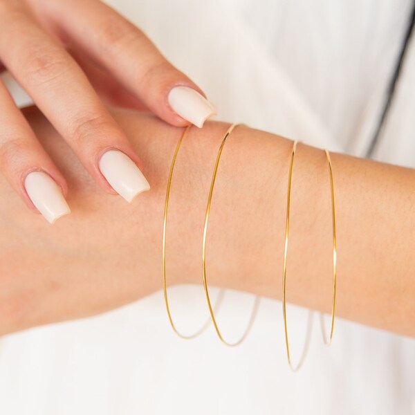 Thin Gold Bangle - Etsy Canada