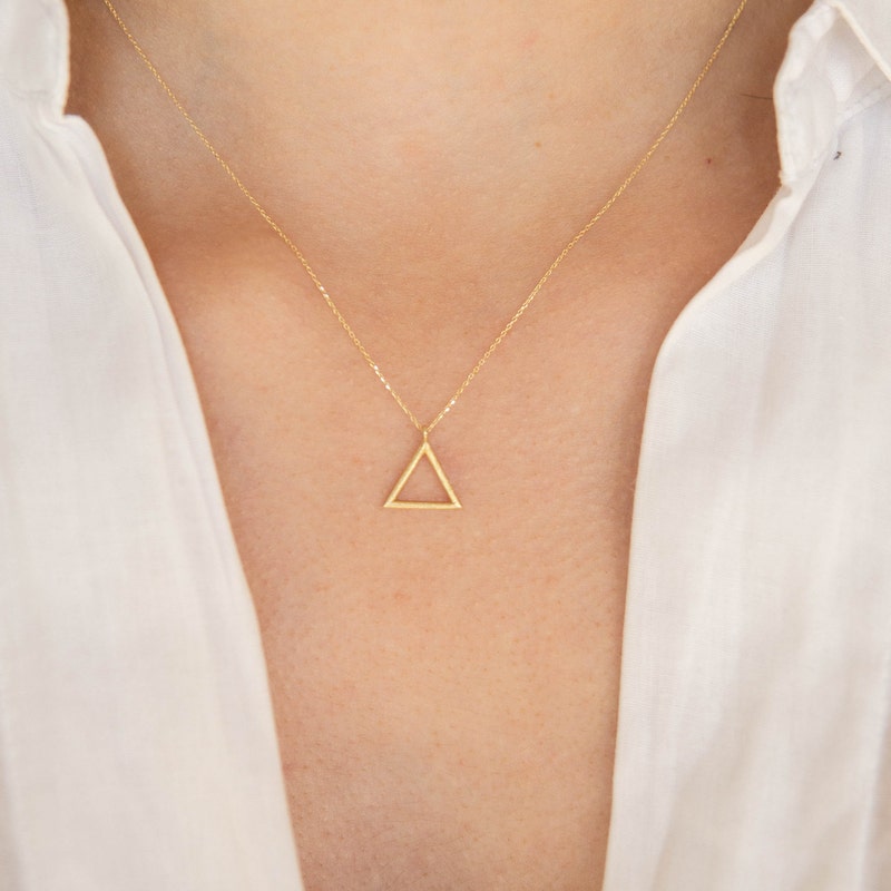 Gold Triangle Necklace - Etsy