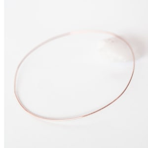 Dainty Bangle Bracelet, 14K Solid Gold, Very Thin Modern Bangle, Simple ...