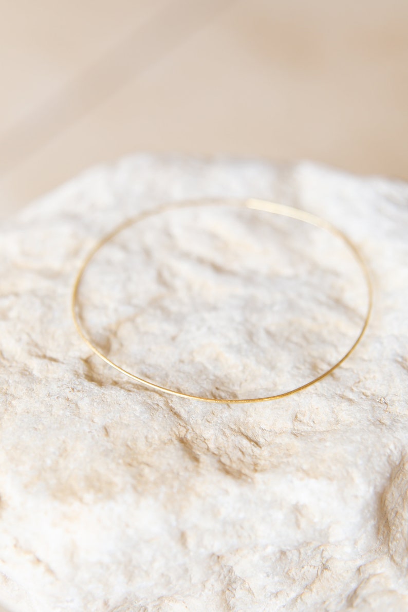 Dainty Bangle Bracelet14k Solid Gold Braceletvery Thin - Etsy