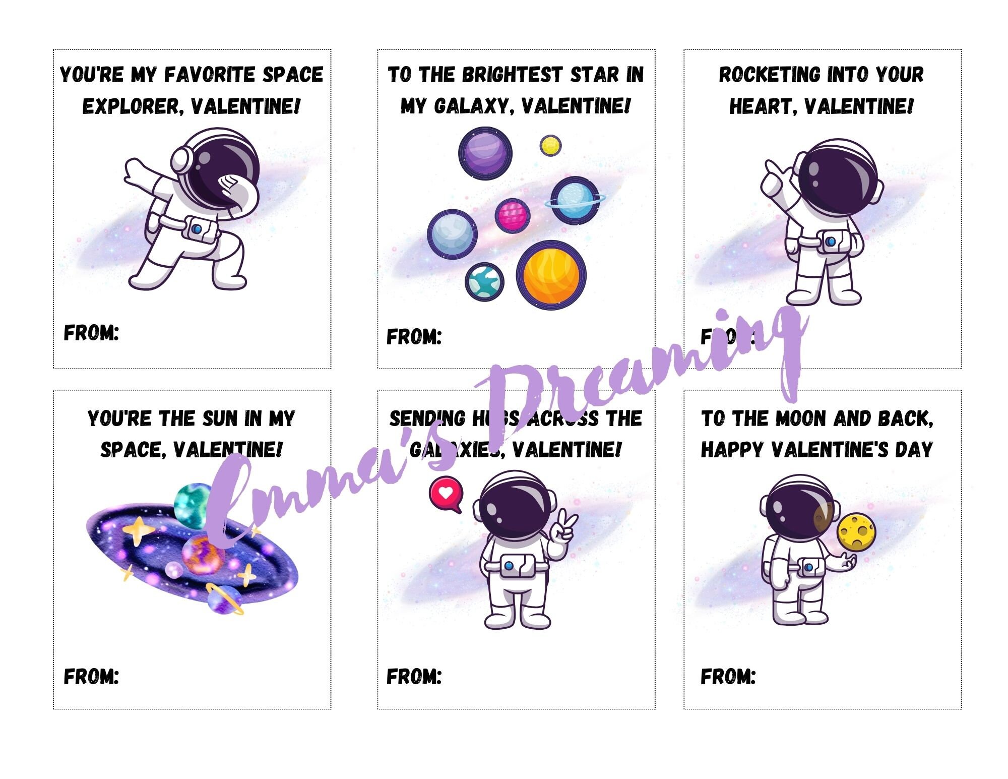 Space Valentines, Valentine Printables, Valentine Cards, Kids ...