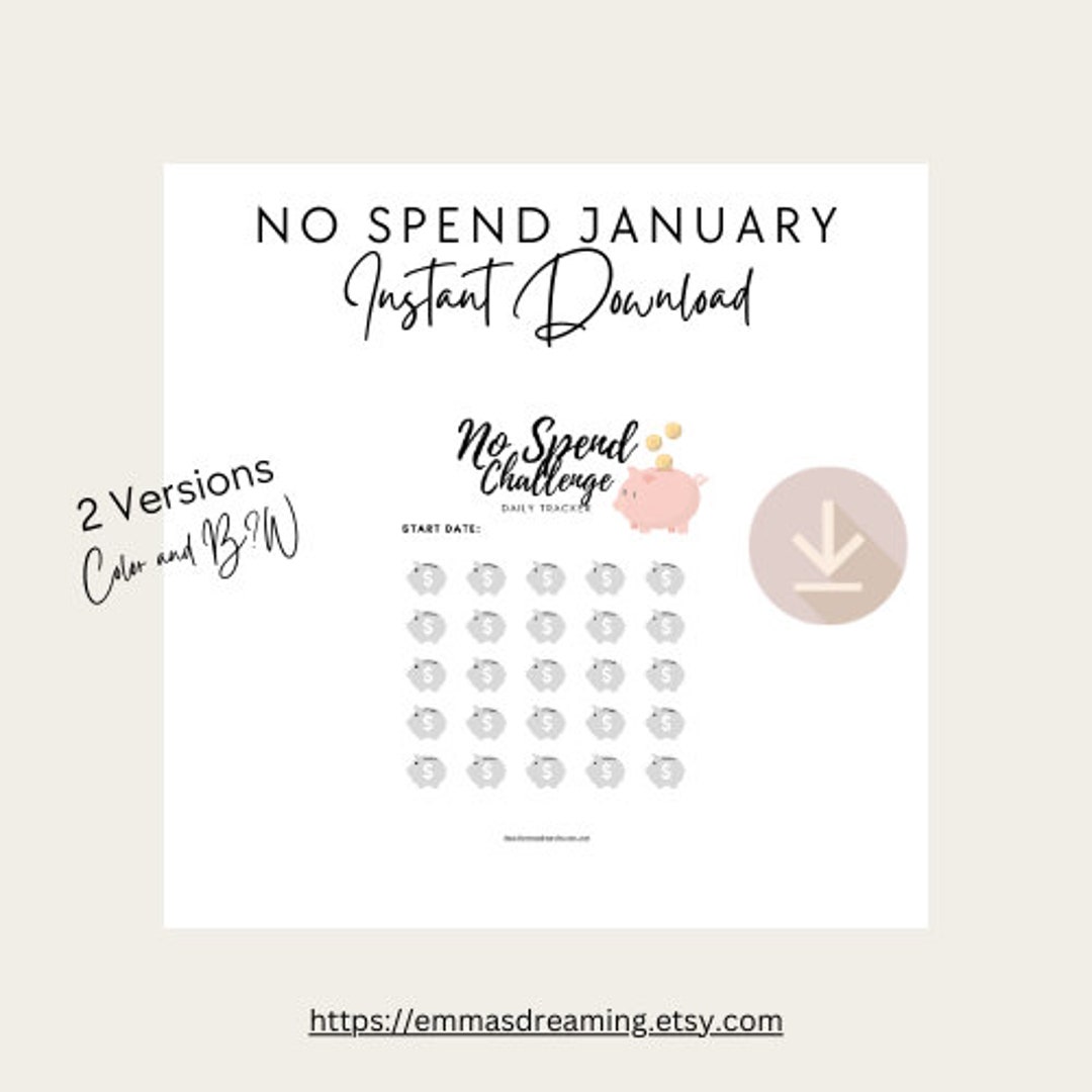 No Spend January Challenge - Etsy