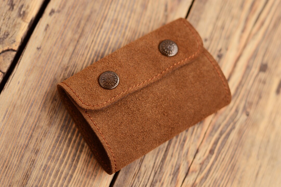 Leather Keychain Handmade Leather Key Holder Leather Suede Key Ring Key ...