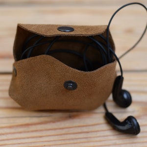 Leather Case for Headphones Small Headphones Bag Handmade Headphones ...