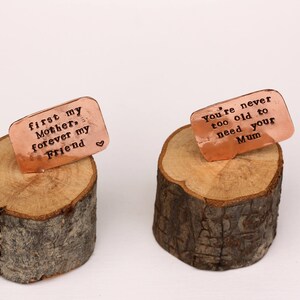 Personalised Wooden Log & Copper Quote Display, Rustic Home Decor, 5th ...