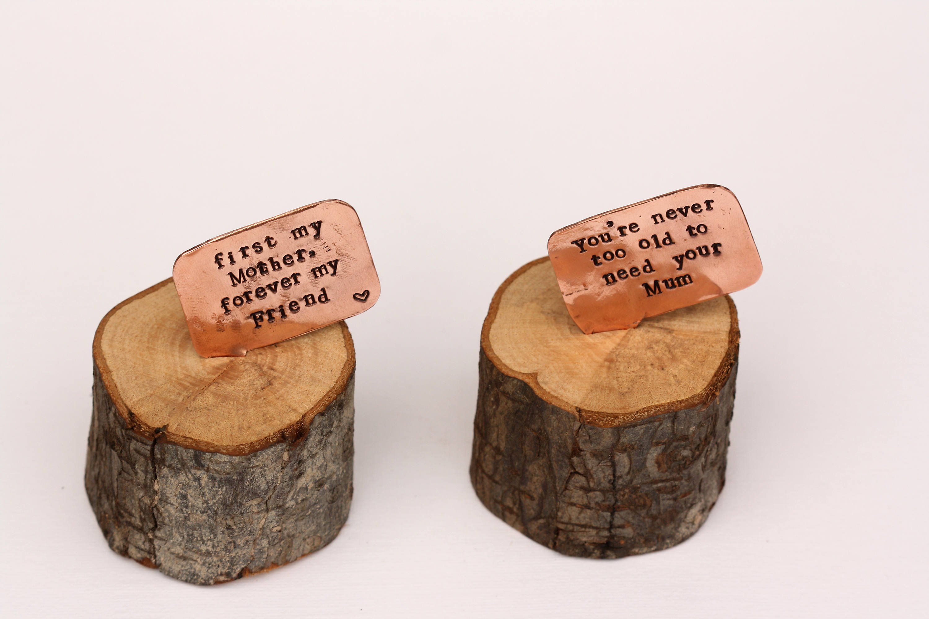 Personalised Wooden Log & Copper Quote Shelf Display Rustic | Etsy