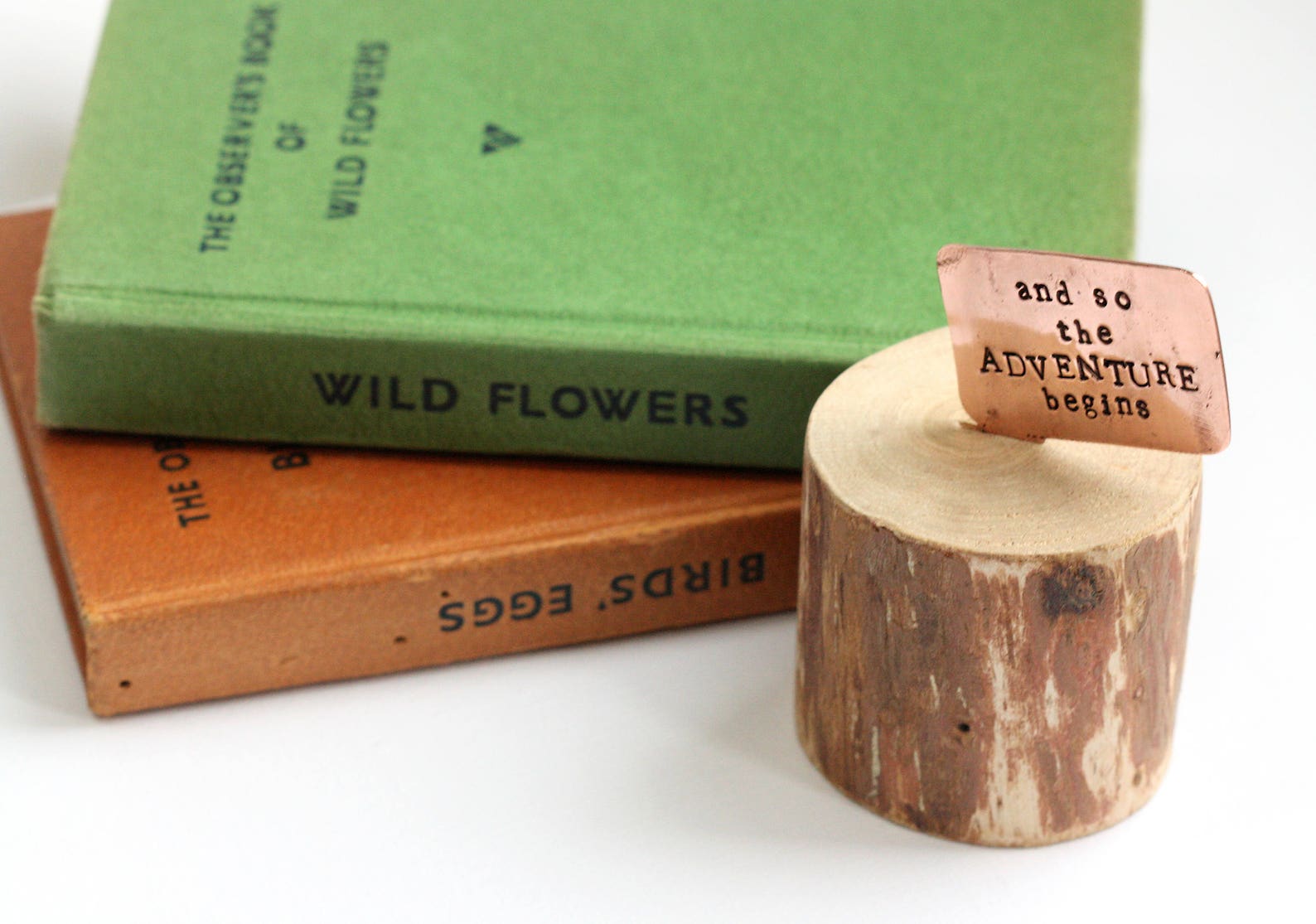 Personalised Wooden Log & Copper Quote Shelf Display Rustic | Etsy