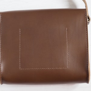 Chocolate Brown Leather Shoulder Bag, Dark Brown Smooth Minimalist ...