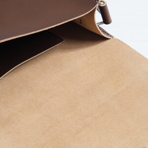 Chocolate Brown Leather Shoulder Bag, Dark Brown Smooth Minimalist ...